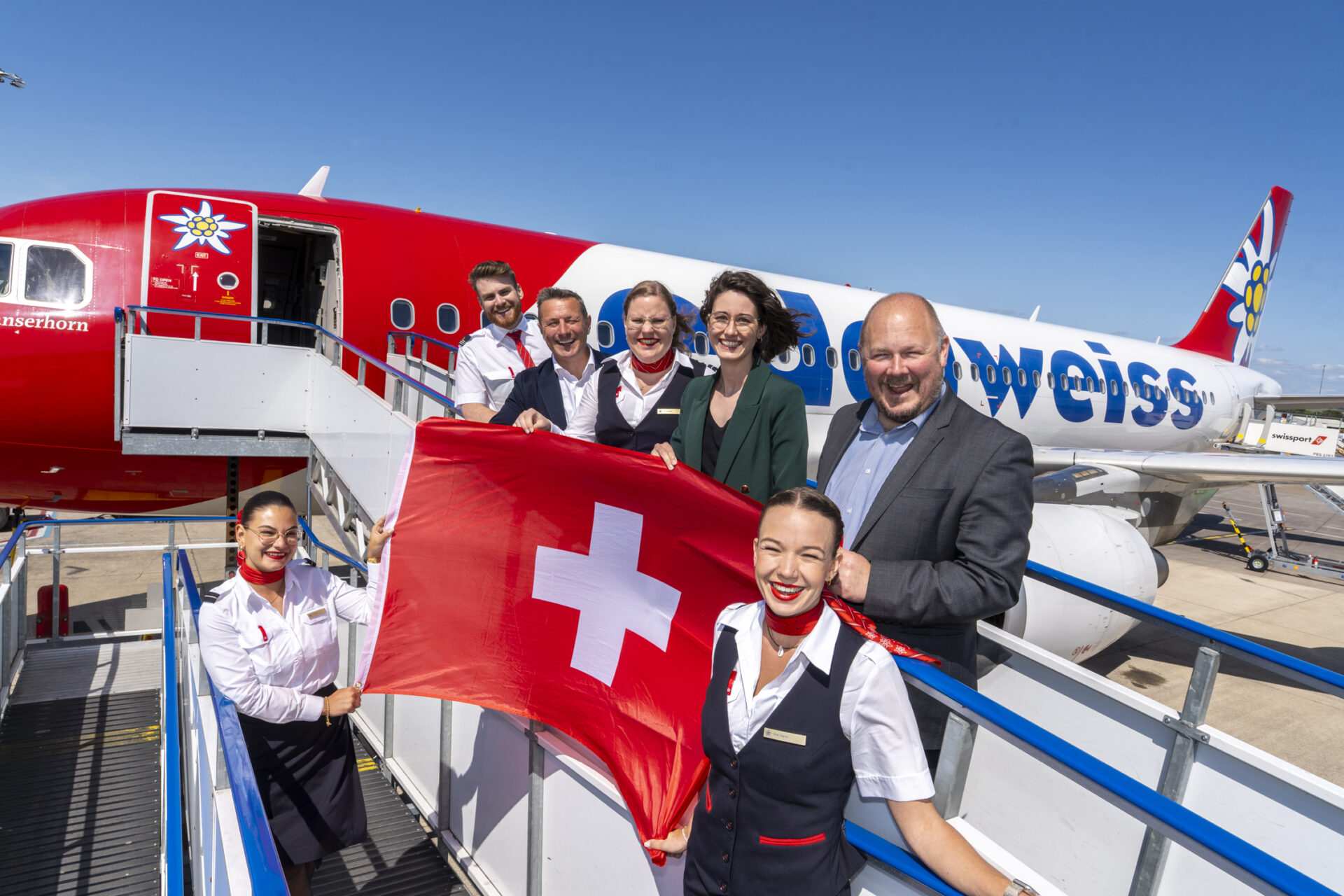 Bristol Airport welcomes inaugural Edelweiss flight from Zurich ...